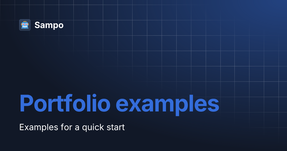 Portfolio examples | Sampo